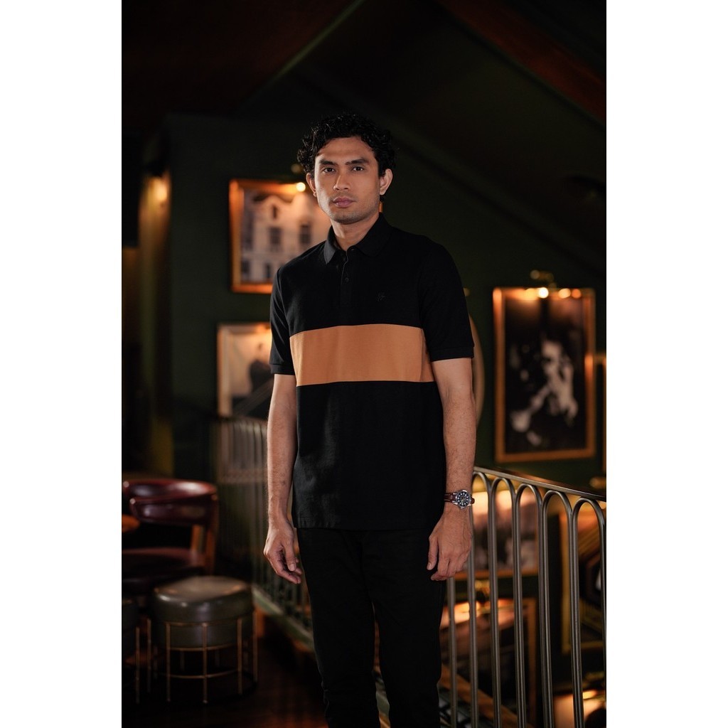 Jual HL MEN Two Color Polo - Black Almond | Shopee Indonesia