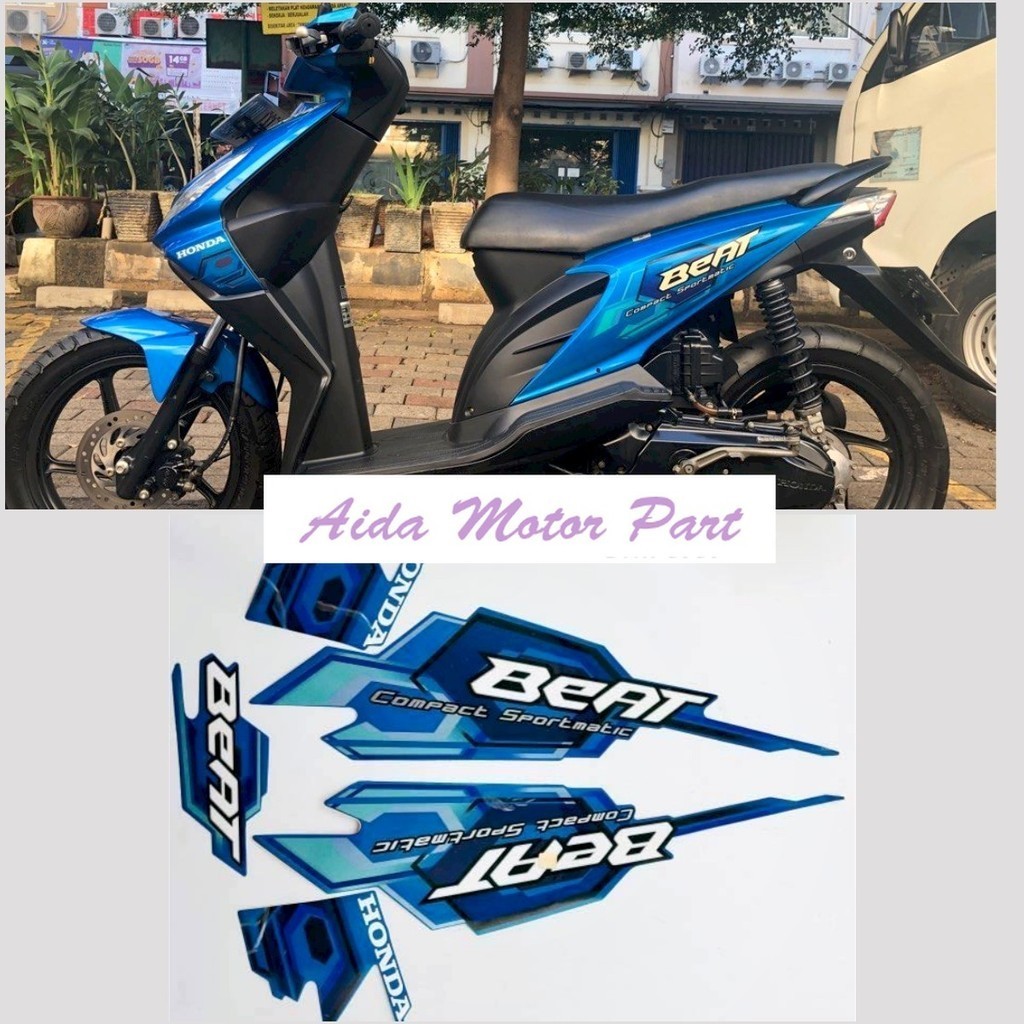 Jual Striping Stiker Polet list motor honda beat karbu 2008 biru list ...