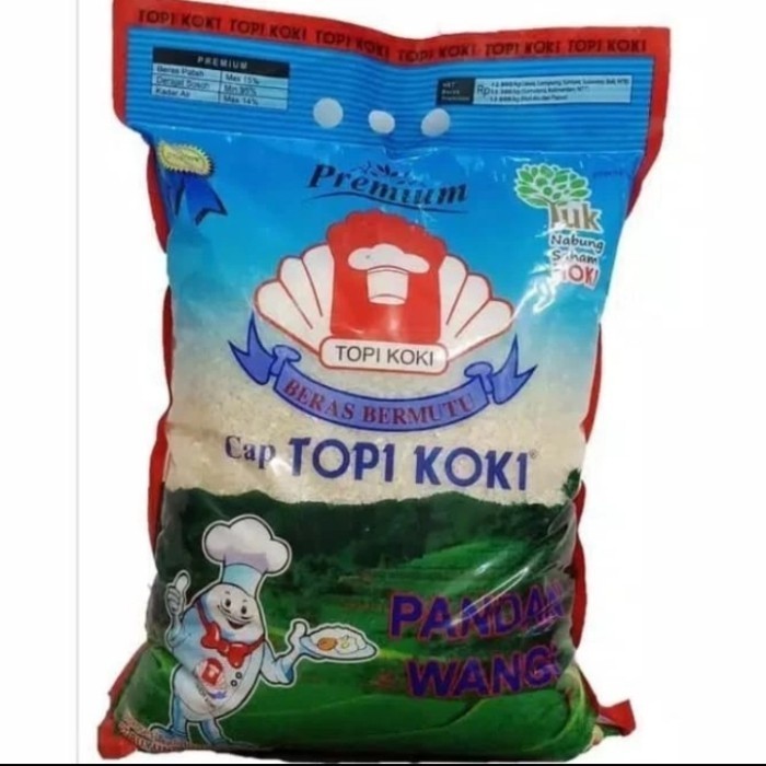 Jual beras cap topi koki pandan harum wangi rice 5kg | Shopee Indonesia
