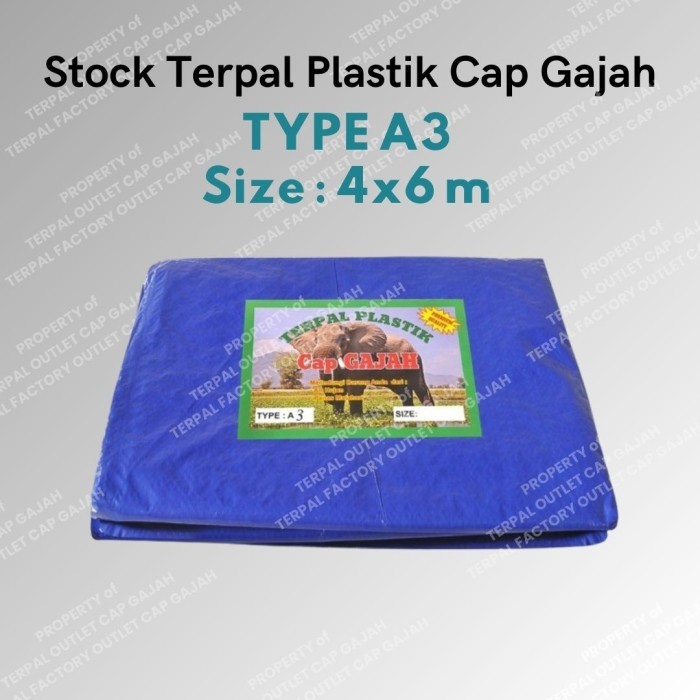 Jual TERPAL PLASTIK A3 Ukuran 4X6 HARGA PABRIK MERK CAP GAJAH Rp. 4.400 ...