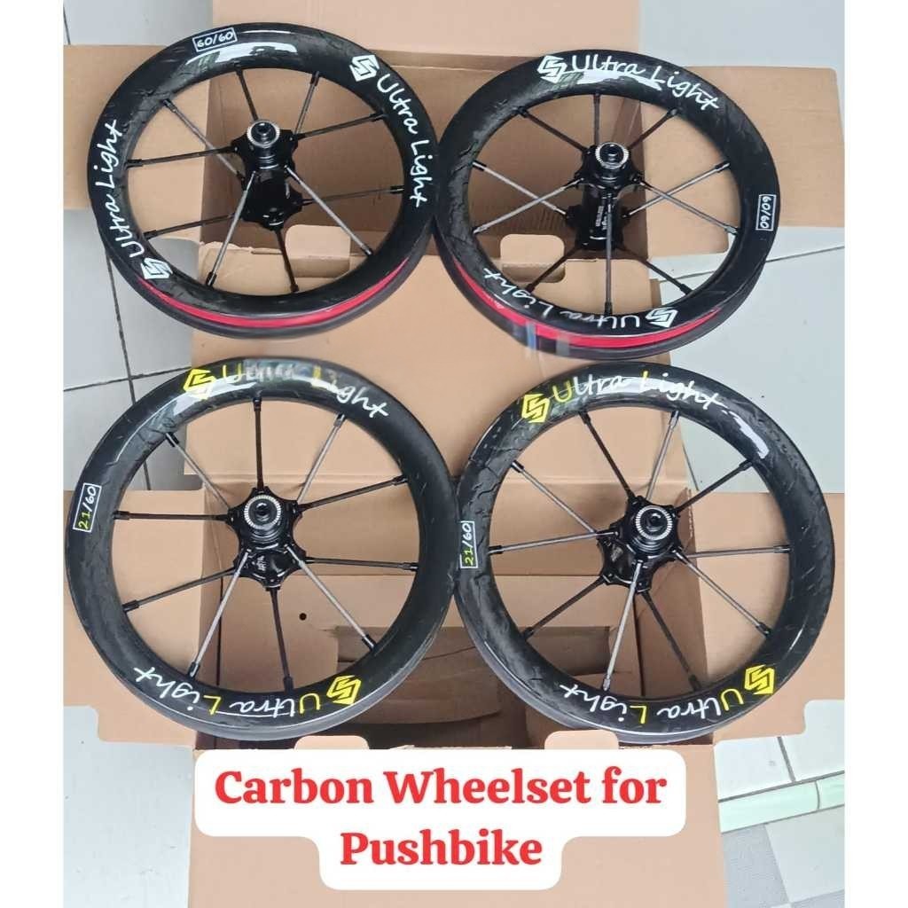 Jual Carbon Wheelset Whelset Ultra Light Velg Rims 12 Inch Pushbike ...