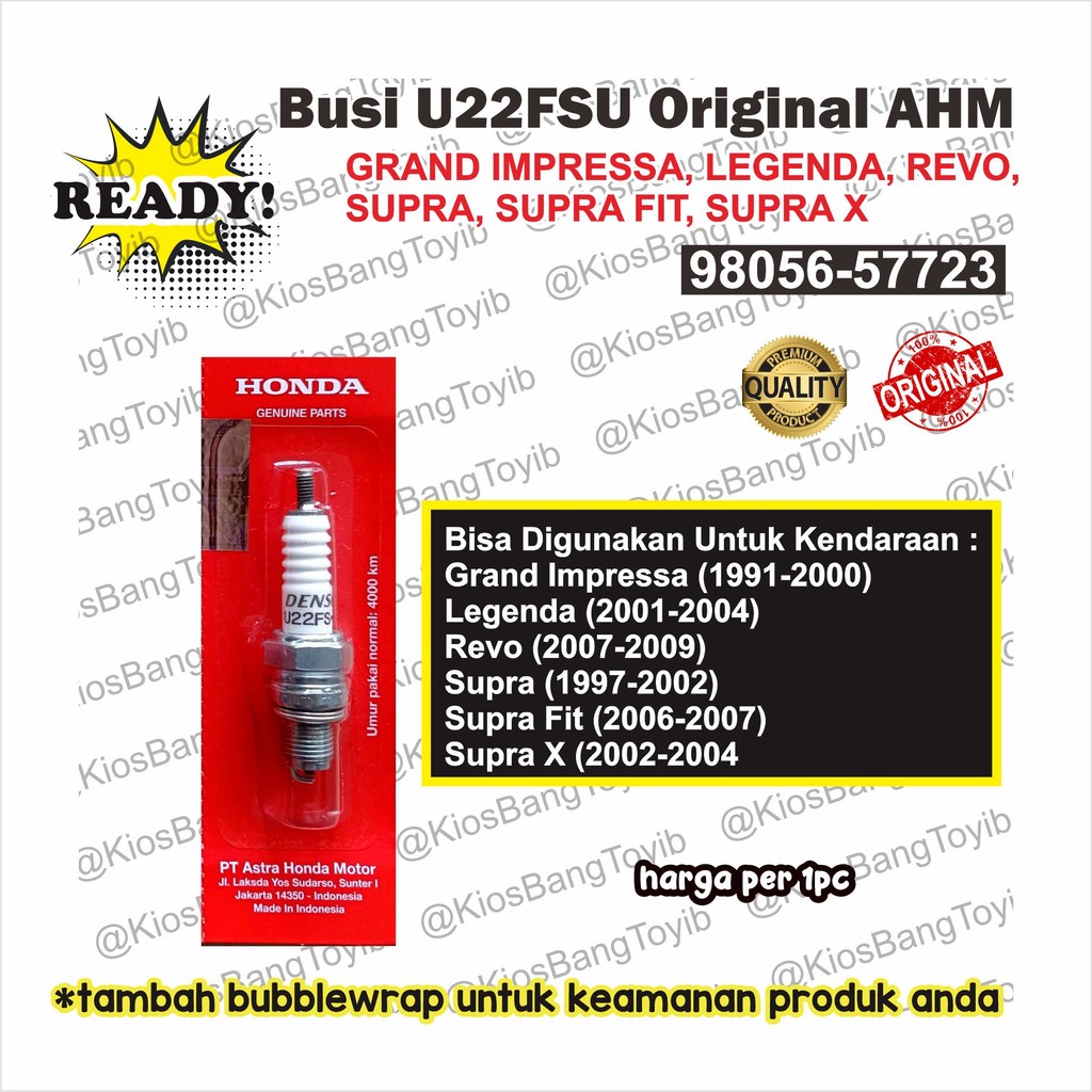 Jual Busi U22FSU Denso ORI HONDA AHM Grand Legenda Revo Supra Supra Fit ...