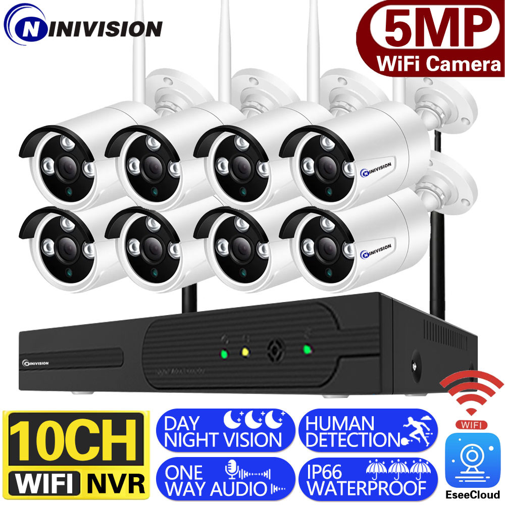 Jual 10CH EseeCloud WiFi Security Camera System 5MP H265+ Wifi NVR ...