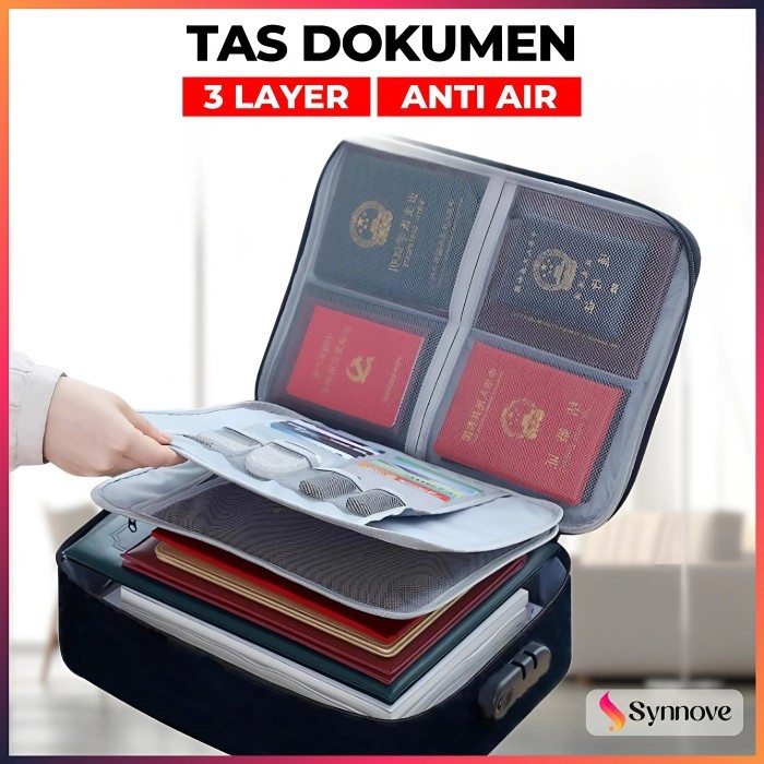 Jual Tas Dokumen Waterproof Kunci Password Tempat File Dokumen Storage ...
