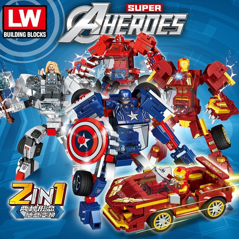 Jual CIKAYOSASHOP mainan marvel avengers robot mobil LW2079 iron man thor captain america ...