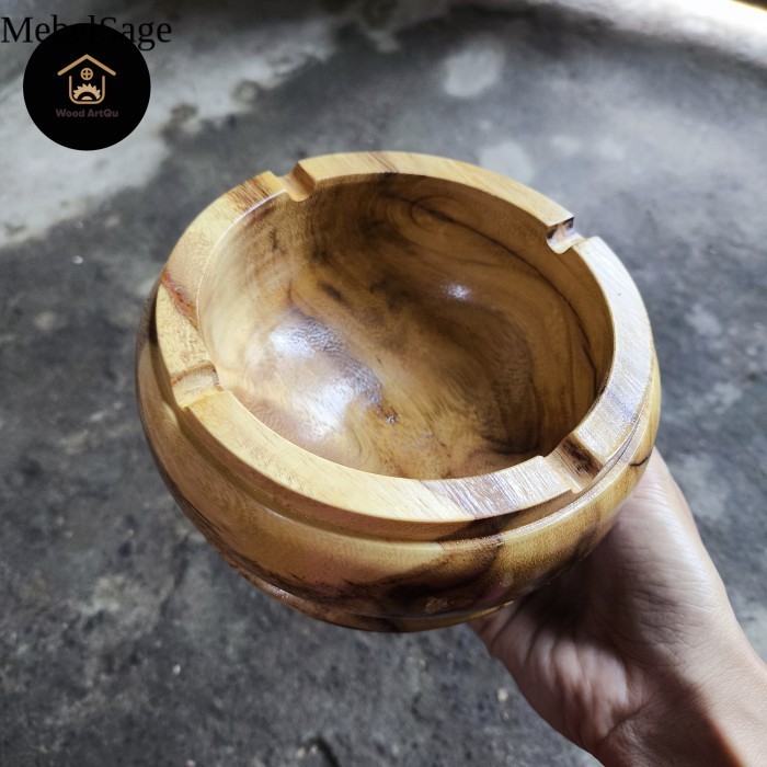 Jual asbak kayu unik aesthetic besar bulat IPX4 | Shopee Indonesia
