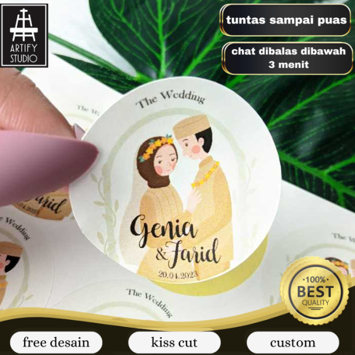 Jual Artify 5-8 Sticker Wedding Souvenir Stiker Custom Ucapan Nikah ...