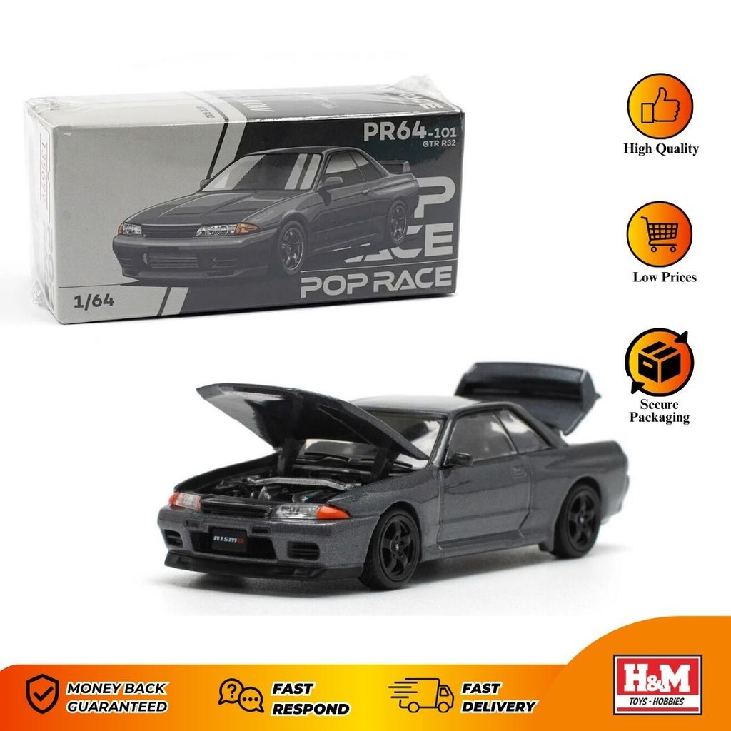 Jual Pop Race 1/64 Nissan Skyline GT-R R32 Gun Grey Metallic | Shopee ...