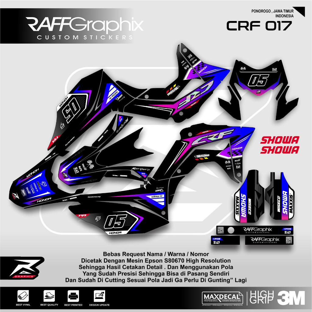 Jual STICKER CRF 150 FULL BODY / DECAL CRF 150 FULL BODY / DECAL CRF BIRU /MERAH HITAM | Shopee ...