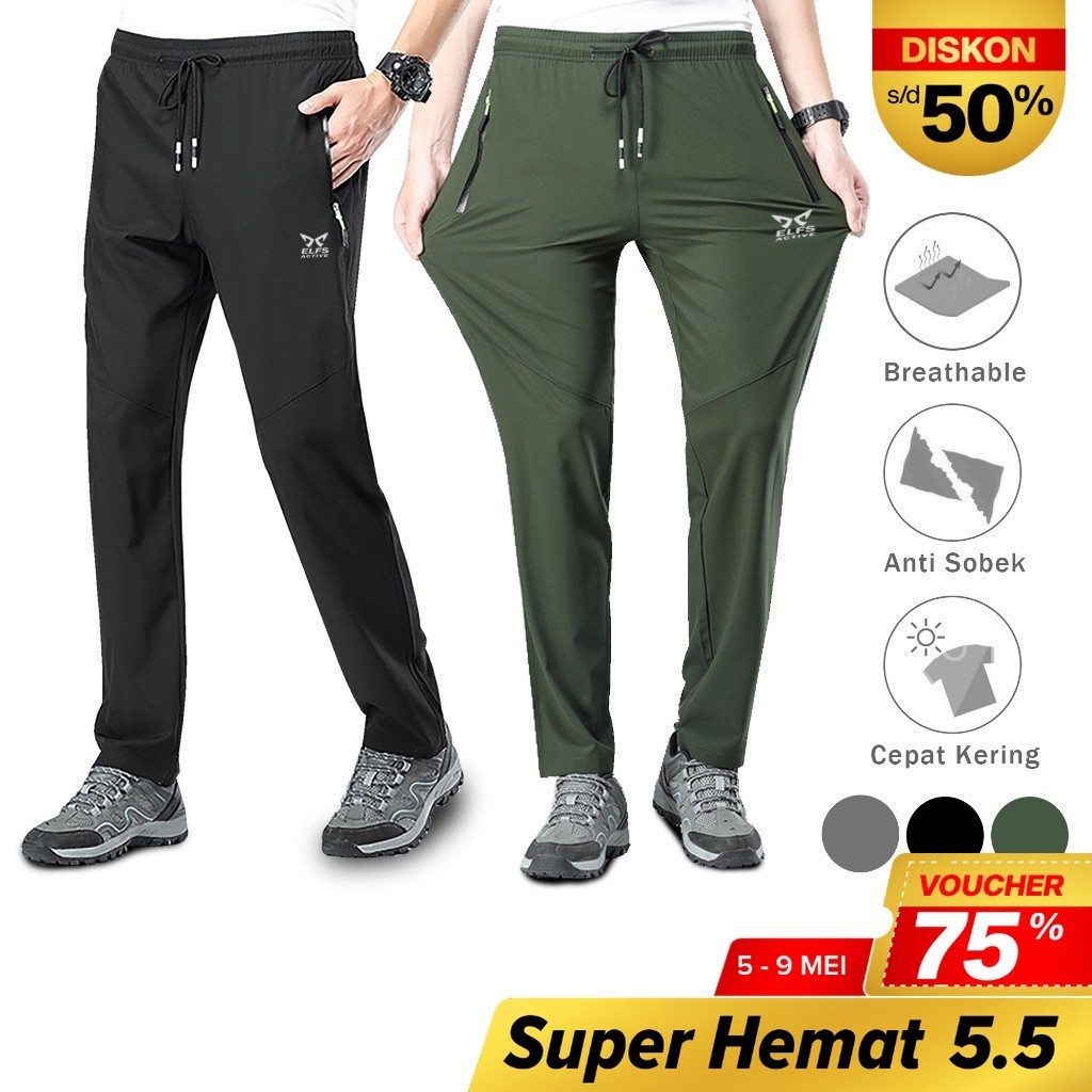 Jual ELFS FITS Running Pants - Celana Panjang Ringan Lari Jogging ...