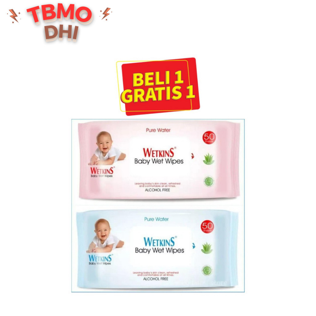 Jual TISSUE BASAH WETKINS BABY ISI 50+50 ISI 50 ALCOHOL FREE / TISU ...