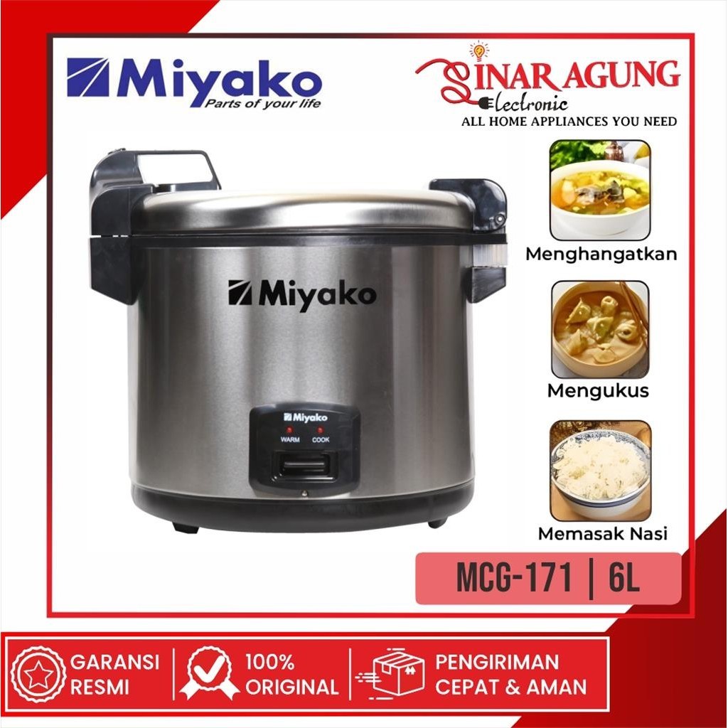 Jual MIYAKO MCG171 / MCG-171 RICE COOKER 6 LITER - GARANSI RESMI ...