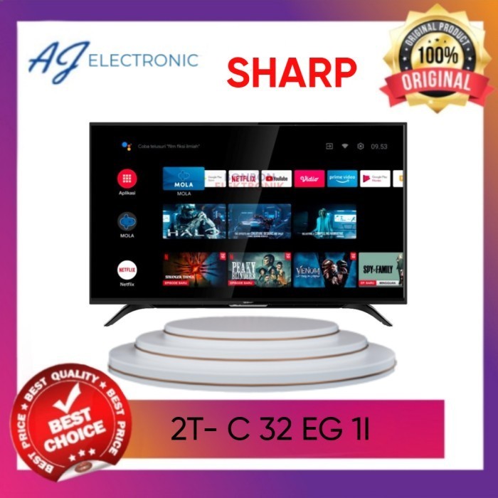 Jual Sharp LED TV 32 Inch 2T-C32EG1i ANDROID SMART DVB-T2 / 32EG1i | Shopee Indonesia