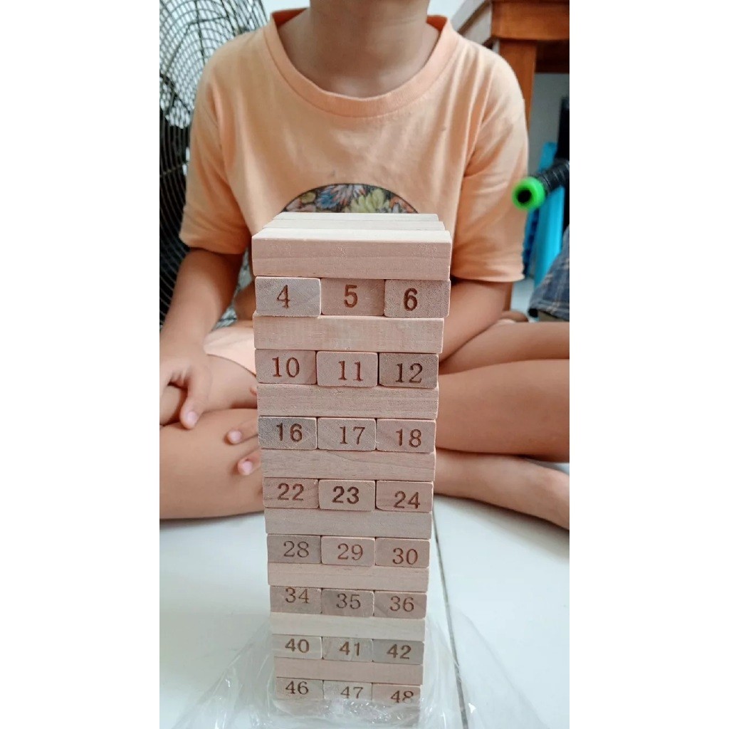 Jual STACKO BLOCKS Kayu Mainan Balok Susun Fun Party Game 51 Blocks ...