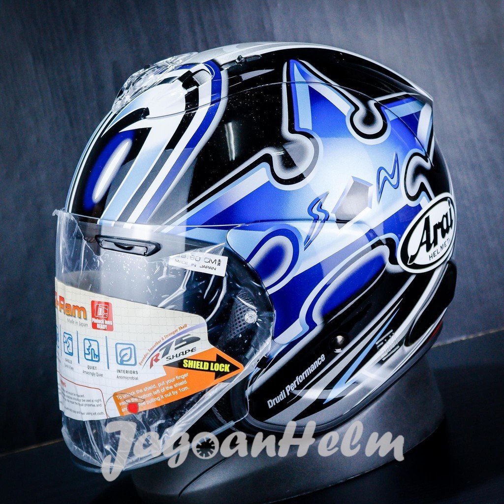 Jual ARAI HELM VZRAM NAKANO SHURIKE N SILVER | BLACK BLUE | VZ-RAM - VZ RAM | Shopee Indonesia