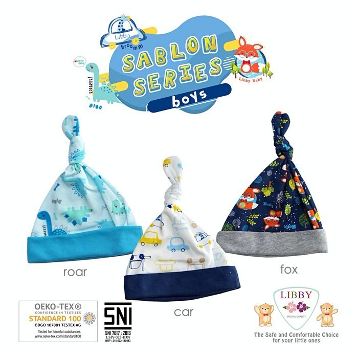 Jual Libby Baby Original Isi 1 Topi Libby Baby Motif Topi Bayi New Born ...