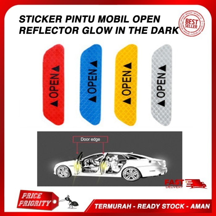 Jual Stiker Pintu Mobil OPEN Sticker Pintu Terbuka Door Warning ...