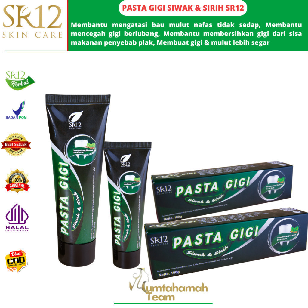Jual PASTA GIGI SIWAK & SIRIH SR12 / ODOL SIWAK DAUN SIRIH / MENCEGAH ...