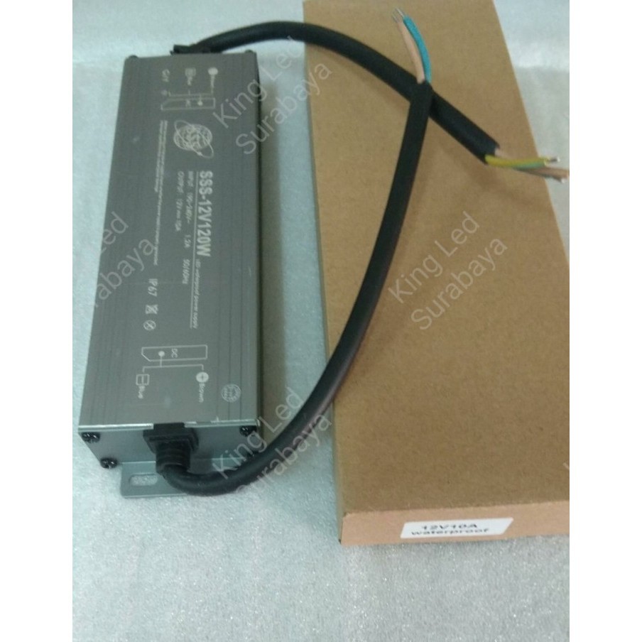 Jual Power Supply Switching 12V 10A 120W Trafo Adaptor Waterproof IP67 Jaring DC 12Volt 120watt ...