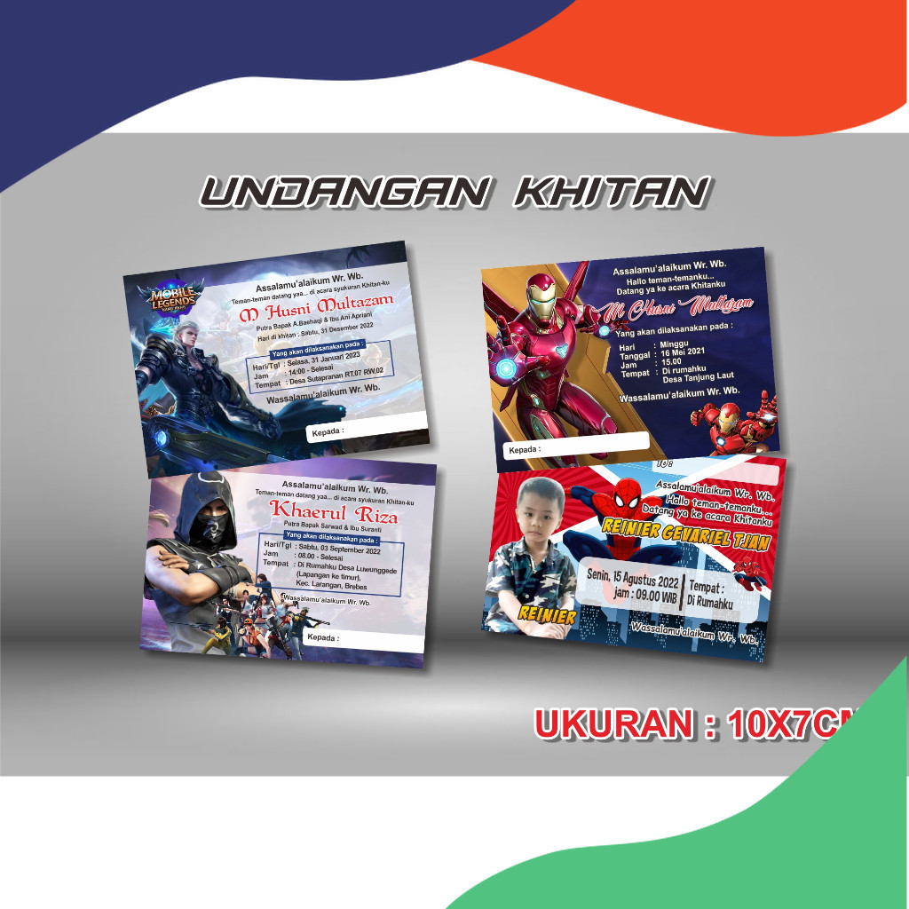 Jual undangan Khitan Anak tema kartun super hero tema mobile dan super ...