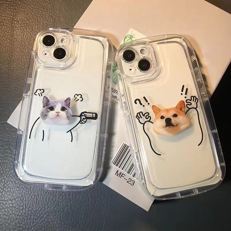Jual Kucing dan anjing nakal transparan soft Case iPhone 15 Pro max 15 ...