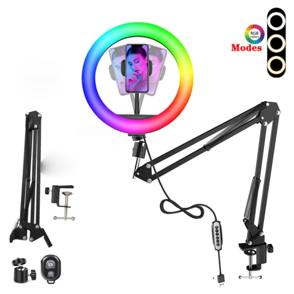 Jual Lampu Ring Light 168 LED RGB Dimmable with 1 Holder 25.4cm - MJ26 ...