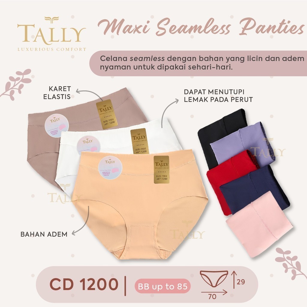 Jual TALLY CD 1200 CELANA DALAM SEAMLESS | TANPA JAHITAN | ANTI NYEPLAK | FREE SIZE | FIT TO XXL ...