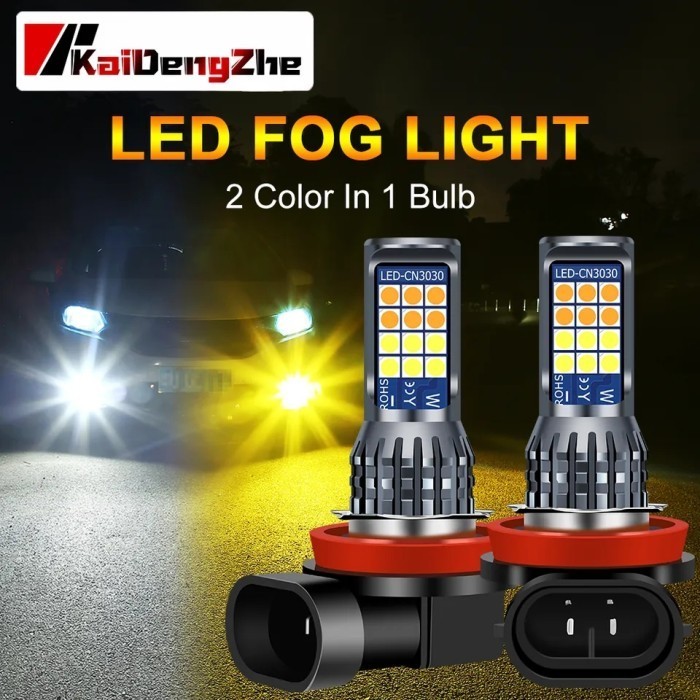 Jual Foglamp Led H8 H11 H16 Dua Warna 24smd 3030 - Kuning - Putih | Shopee Indonesia