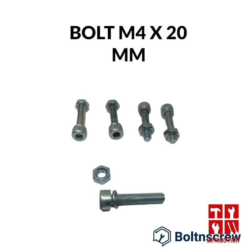 Jual BAUT MUR L M4 X 20 BAUT 7 RING PER PERMANEN DA INDO PART | Shopee ...