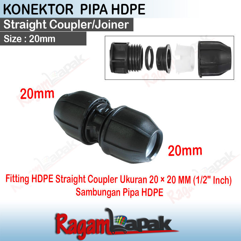 Jual Fitting HDPE Straight Coupler Lurus Ukuran 20 × 1/2" Inch | Shopee ...