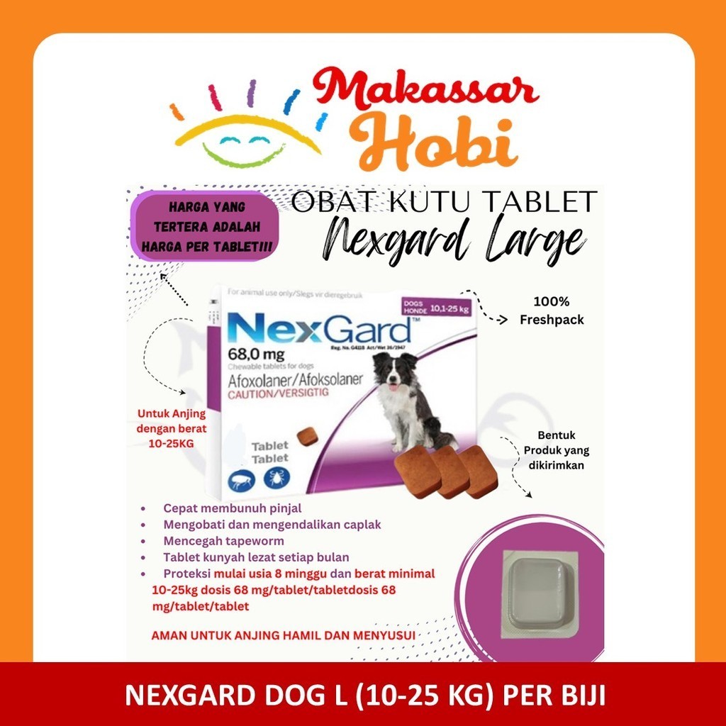 Jual Nexgard Dog Size Large 10-25 Kg Anjing Besar L Obat Kutu Demodex Hewan | Shopee Indonesia