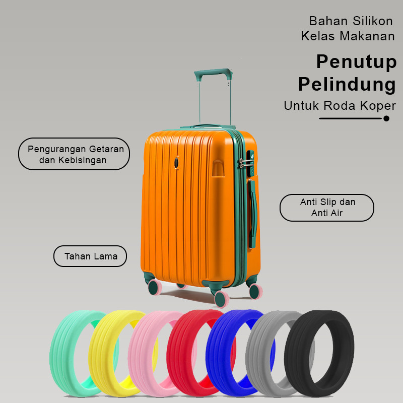 Jual 8pcs Universal Silikon 360 Luggage Trolley Wheel Cover Pelindung ...