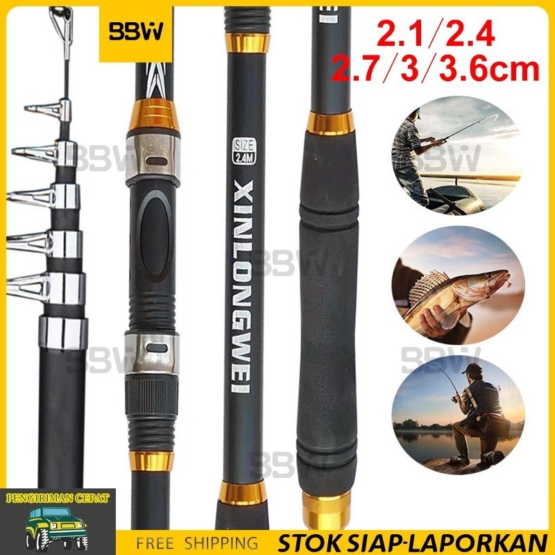 Jual Joran Pangcing 2.1m-3.6m Joran Ultralight Carbon Teleskopik Danau ...