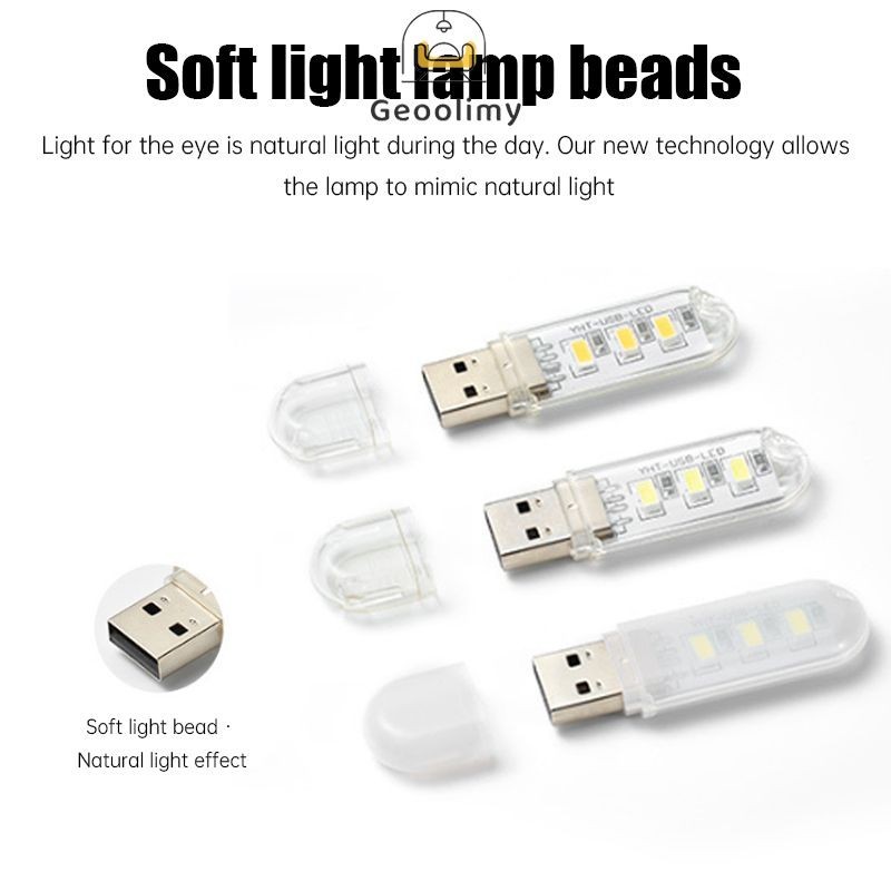 Jual Lampu USB LED Mini/3 Lampu USB Transparan/8 Lampu LED Putih Dingin ...