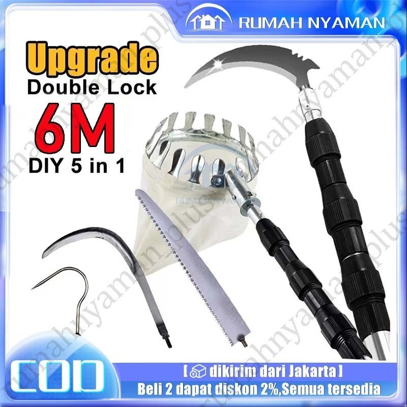 Jual 4/5/6/7M Tongkat Panjang Untuk Petik Buah metal fruit picker / Gergaji Pemangkasan Cabang ...
