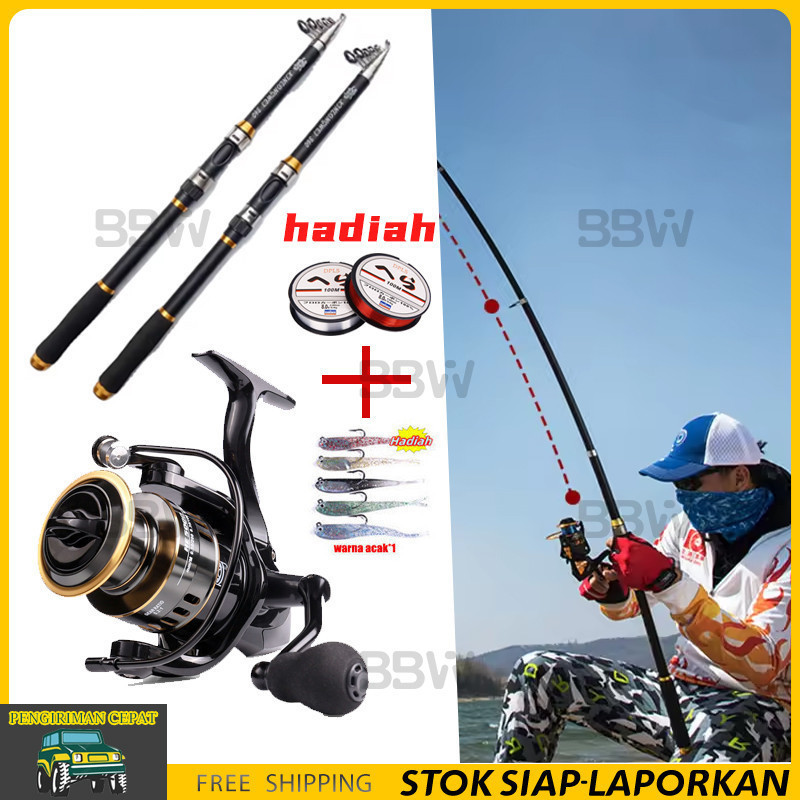 Jual Joran Pancing Set 210cm—360cm Teleskop Joran Set 5.2:1 Reel ...