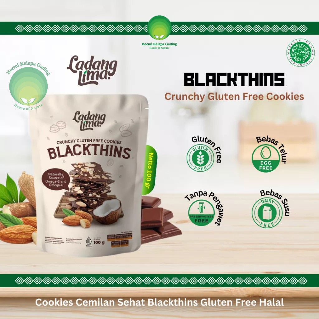 Jual Crunchy Gluten Free Cookies Blackthins 100gram Cemilan Sehat Tanpa ...