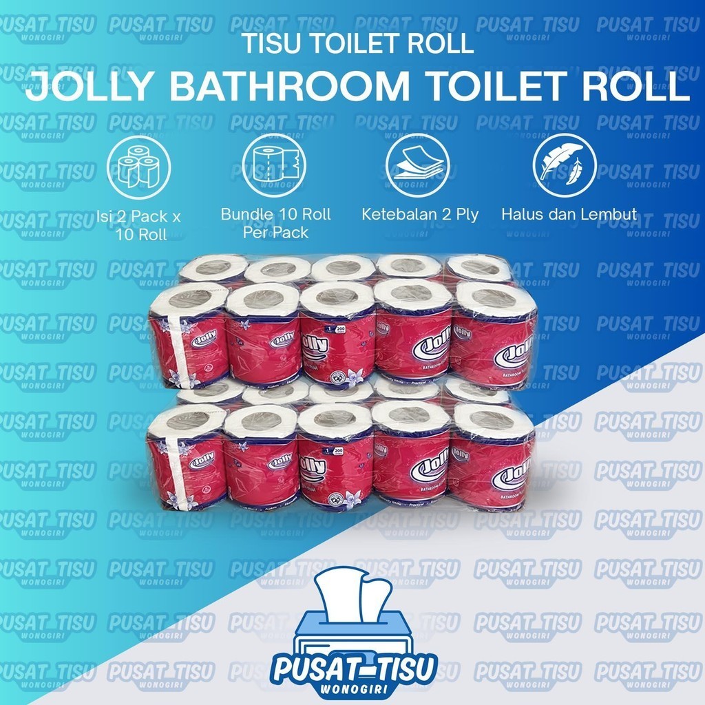 Jual [ 2 PACK ] Tissue Jolly Bathroom 200 Sheet - 1 Pack isi 10 Roll ...