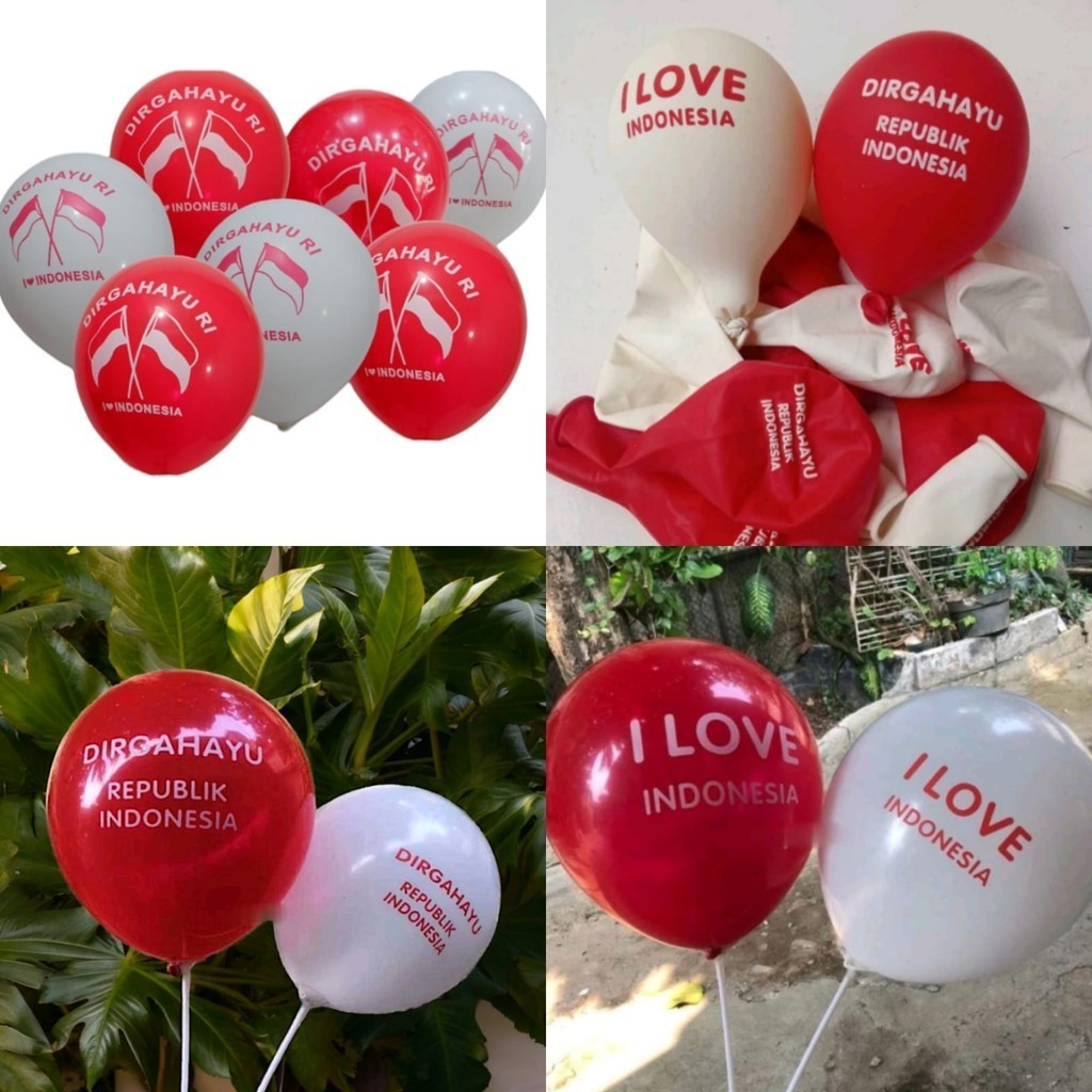 Jual STIPA Balon Motif Dirgahayu HUT Kemerdekaan RI Merah Putih Latex ...