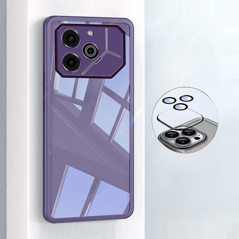 Jual Phone Cases For Tecno Pova 6 Pro 5G Pova 7 Back Case Camera Protection Semi Transparent ...