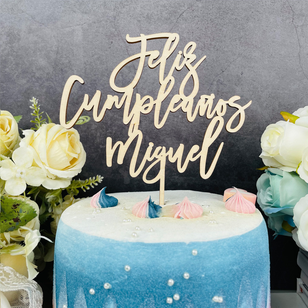 Jual Personalized Happy Birthday in Spanish Cake Topper Custom Acrylic ...