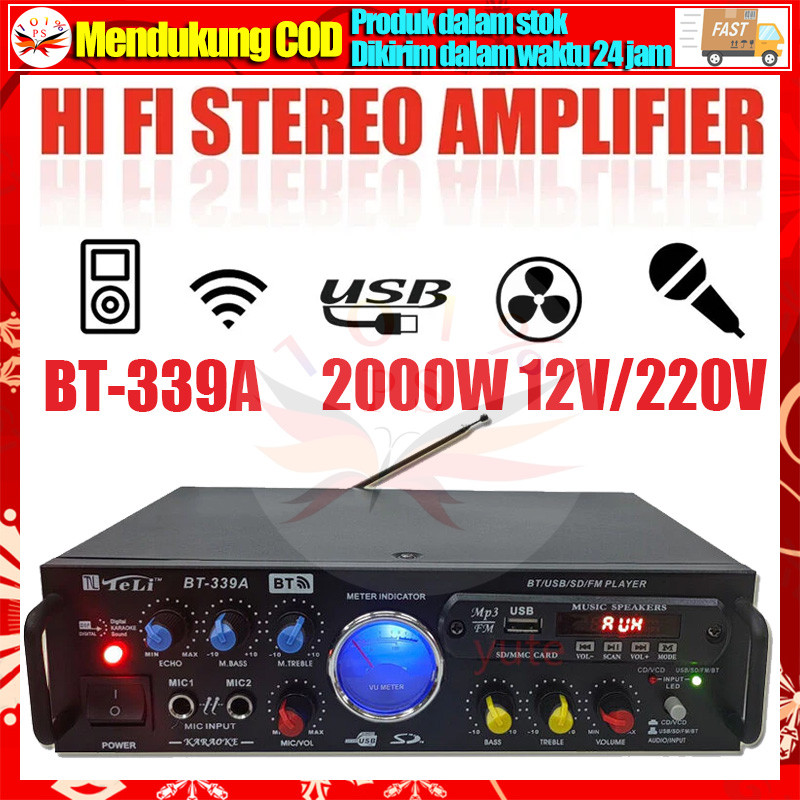 Jual Amplifier Bluetooth 2000W 2-channel HiFi Stereo APE Karaoke Audio ...