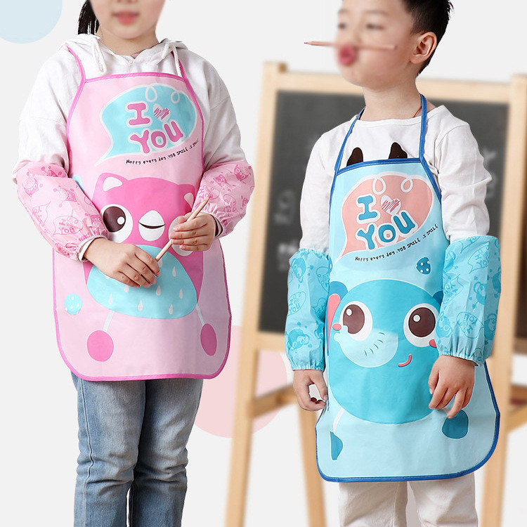 Jual Apron Anak Pelindung Dada Badan dan Lengan Masak Melukis Pelindung ...