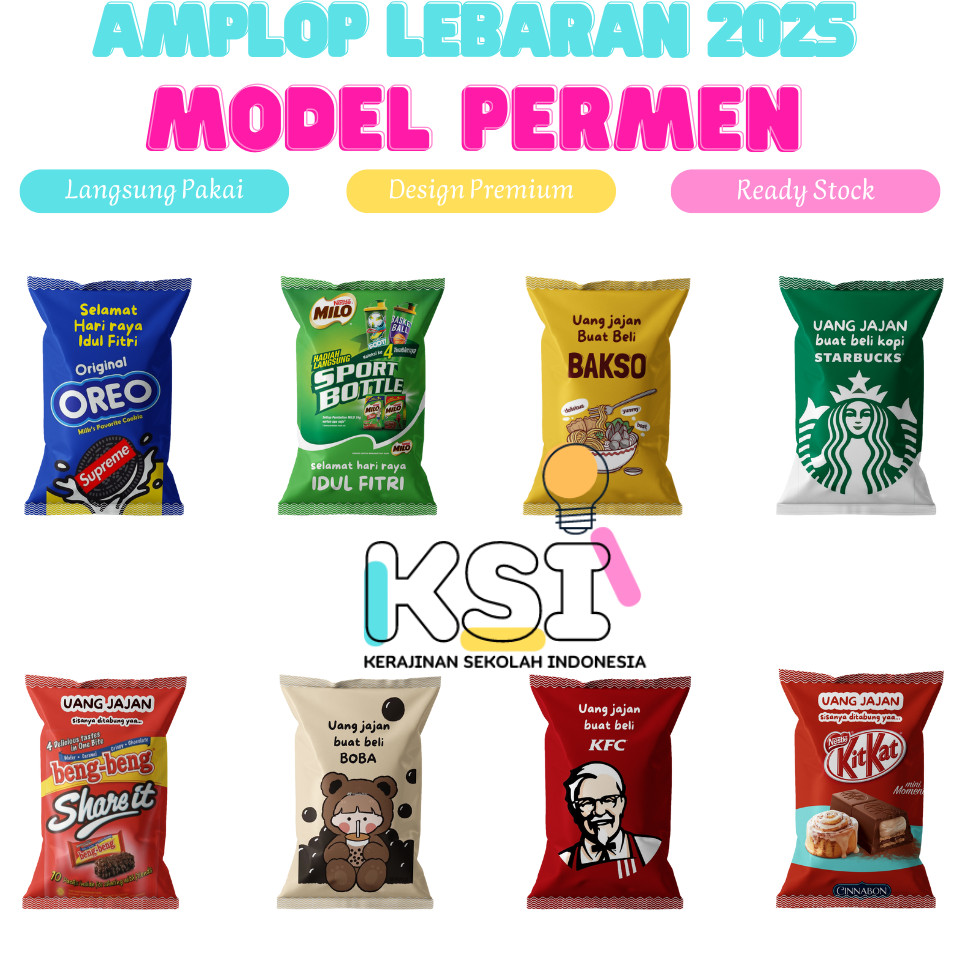 Jual KSI - AMPLOP LEBARAN 2025 BENTUK PERMEN VIRAL UNIK DESIGN | Shopee ...