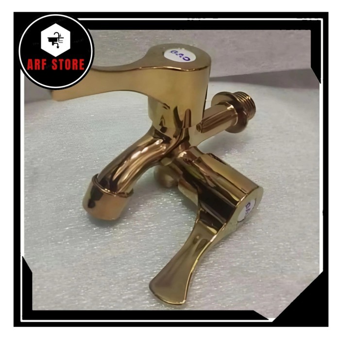 Jual KERAN TEMBOK DUAL OUTPUT GOLD KERAN MESIN CUCI TOILET KAMAR MANDI ...