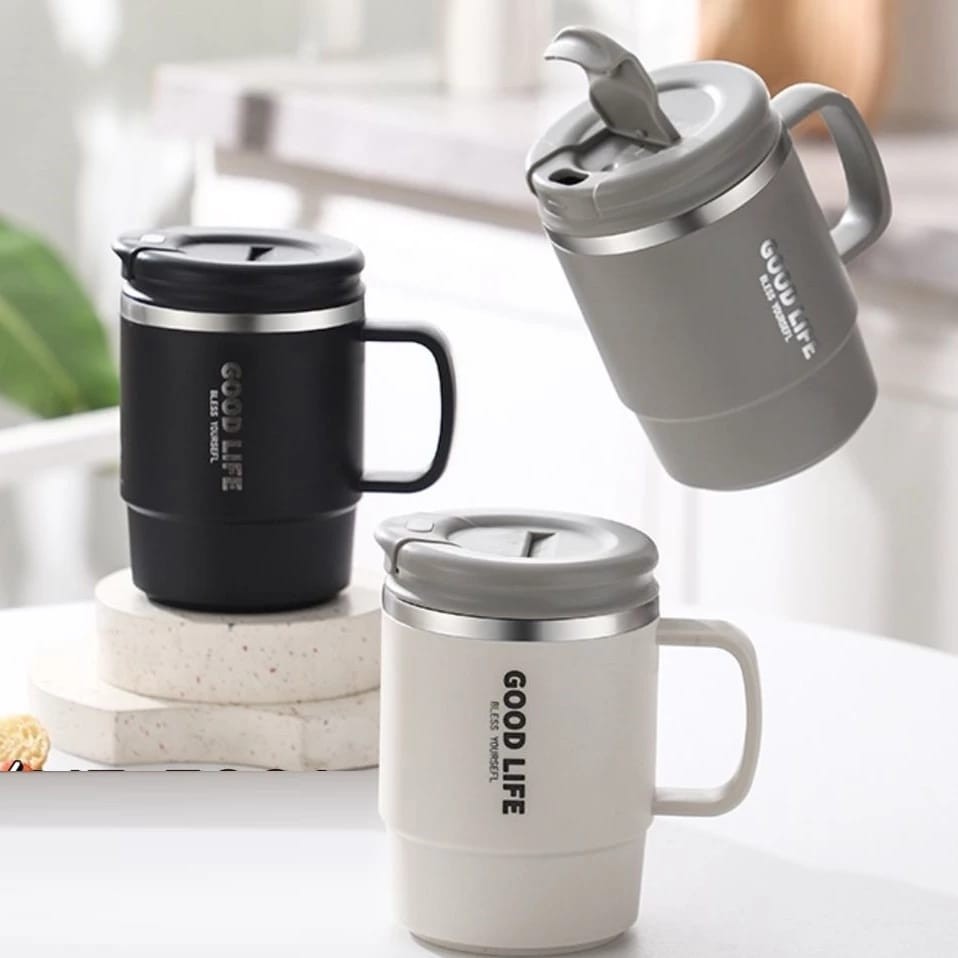 Jual GELAS Tumbler Mug Cangkir Coffee Logo Good Life Mug Kopi Free BOX SUS Stainless Steel 304 ...