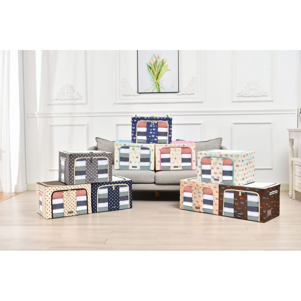 Jual STORAGE BOX 66 Liters Double Zipper / Frame Baja Large Box 66L - Kotak Penyimpanan Kotak ...