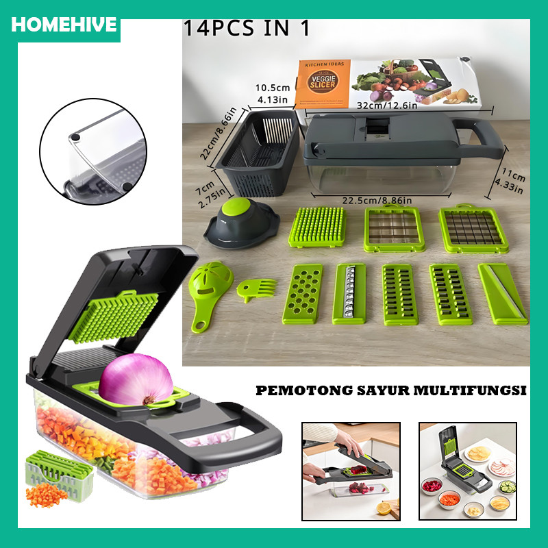 Jual Parutan Multifungsi 14 In 1/Alat Pengiris Pemotong Parutan ...