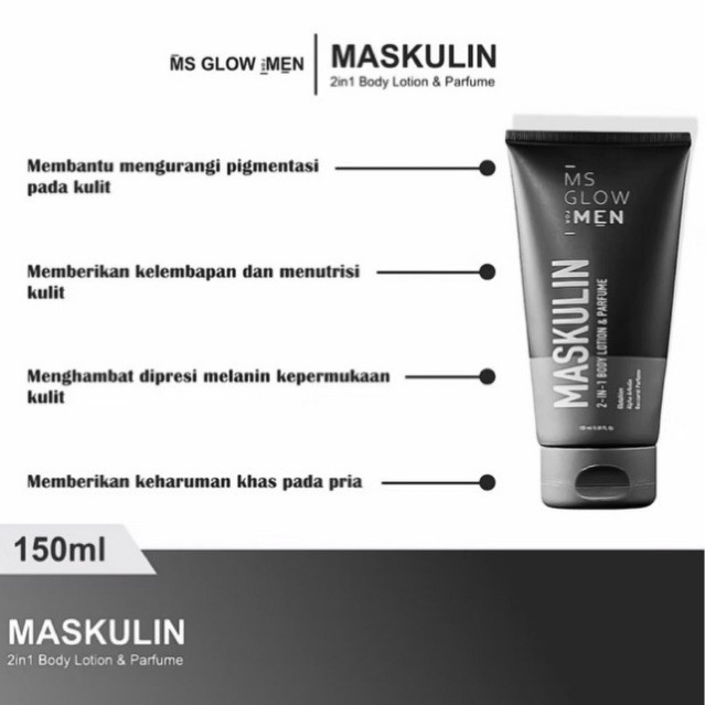 Jual Ms Glow For Men Maskulin Original 100% Body Lotion & Parfum Pria ...