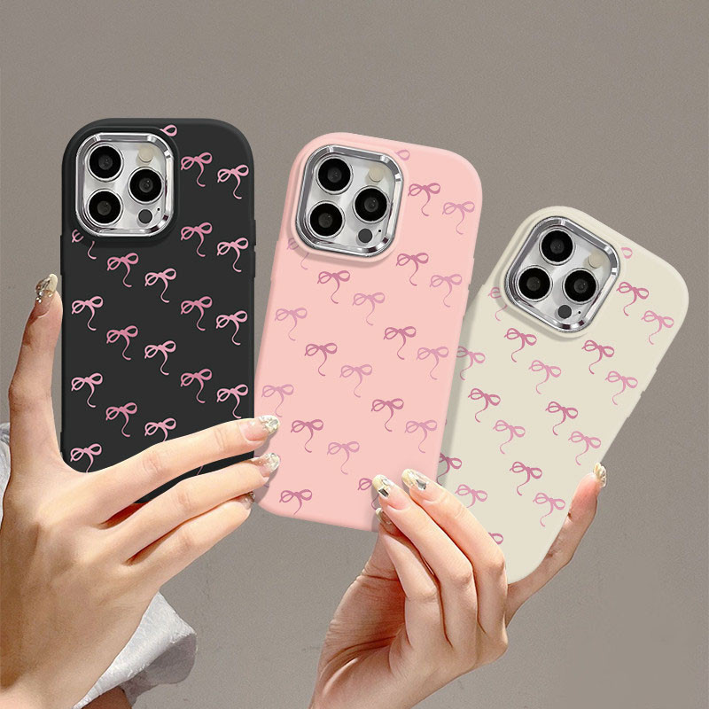 Jual Casing Lucu Pink Lembut Busur Grafiti Romantis Simpul Untuk iPhone ...